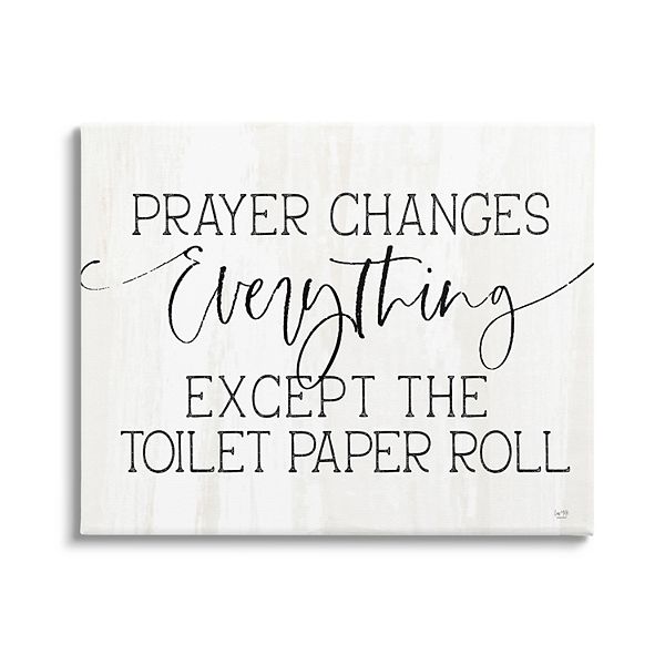 Stupell Home Decor Prayer Toilet Paper Canvas Wall Art