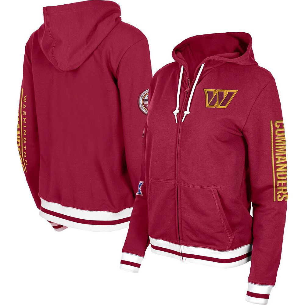 Women's New Era Burgundy Washington Commanders Elite Pack Full-Zip Hoodie