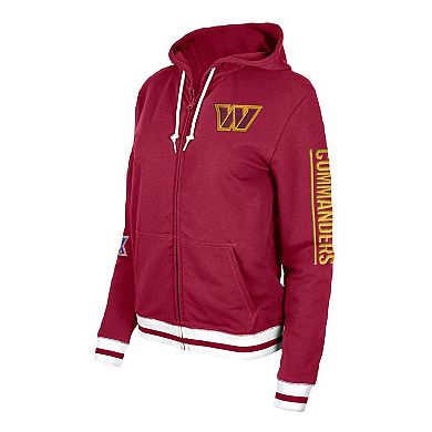 Women's New Era Burgundy Washington Commanders Elite Pack Full-Zip Hoodie