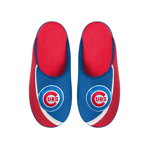Men's FOCO Chicago Cubs Big Logo Color Edge Slippers