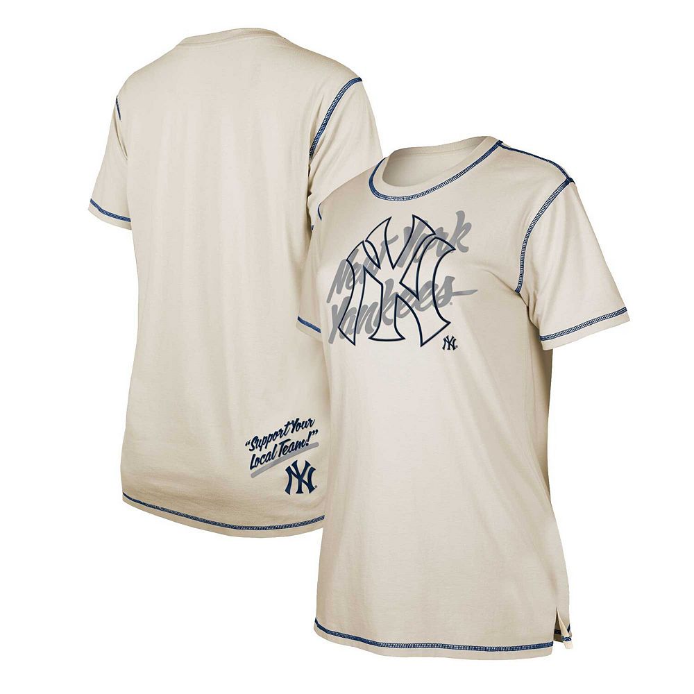Women's New Era White New York Yankees Team Split T-Shirt