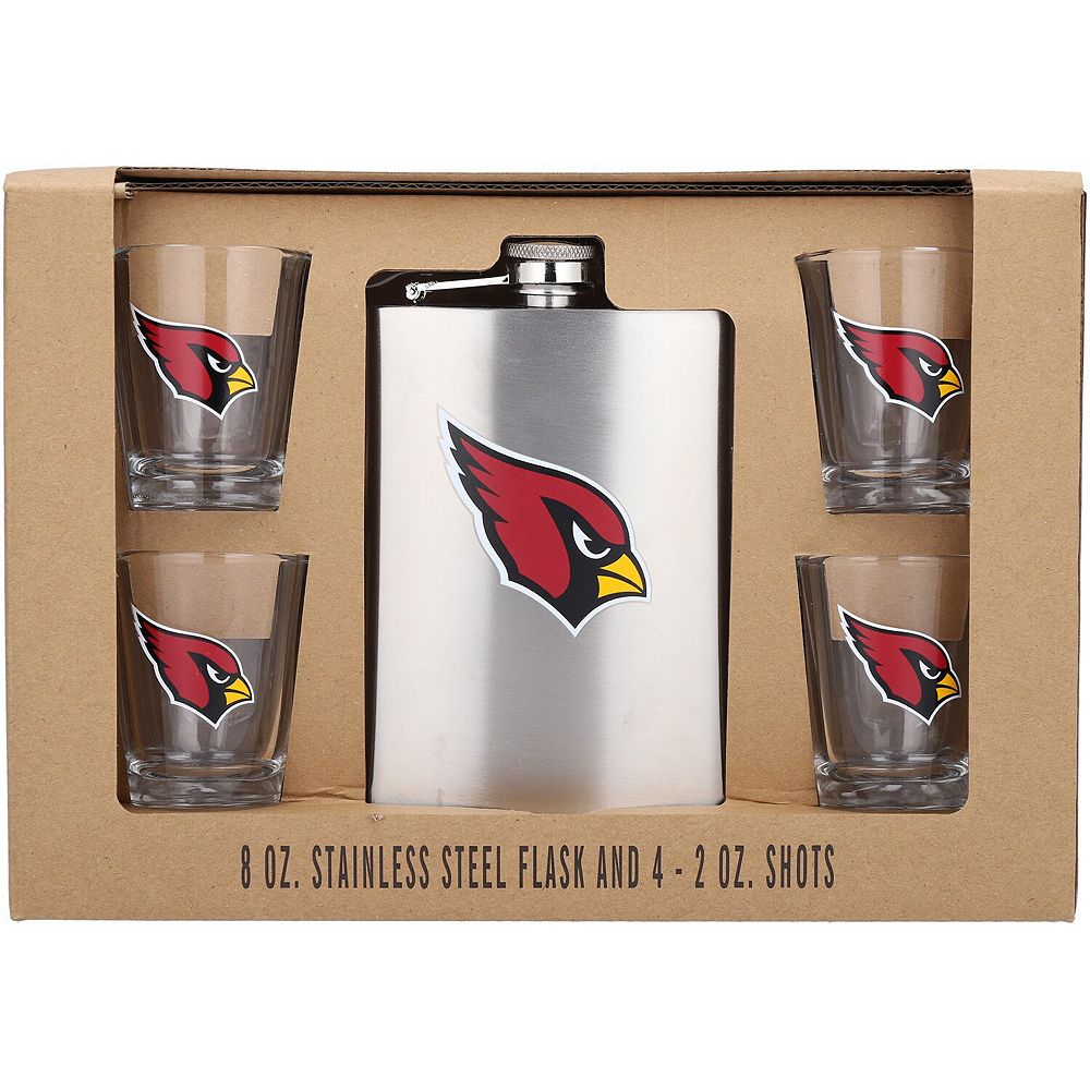 Arizona Cardinals 8oz. Stainless Steel Flask & 2oz. Shot Glass Set