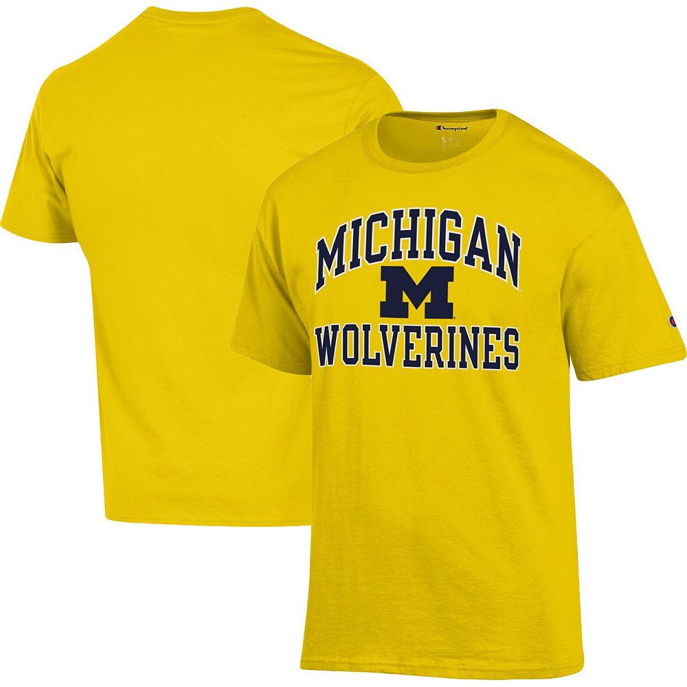 Men's Champion Maize Michigan Wolverines High Motor T-Shirt