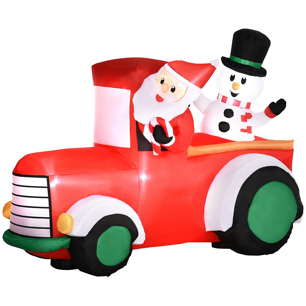 5ft Inflatable Santa Claus Driving A Car Outdoor Christmas Decoration ...