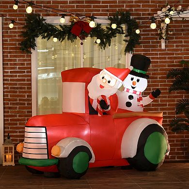 5ft Inflatable Santa Claus Driving A Car Outdoor Christmas Decoration ...