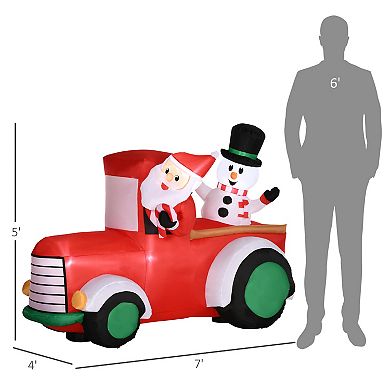 5ft Inflatable Santa Claus Driving A Car Outdoor Christmas Decoration ...