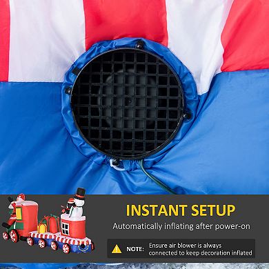 Outsunny 8ft Inflatable Christmas Train W/ Santa Claus Snowman Penguin