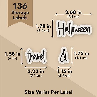 Talented Kitchen 157 Pantry Organization Labels, Black On White Stickers