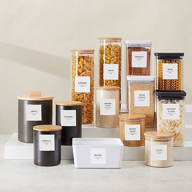 144 Pantry Organization Labels For Food Storage Containers (black ...