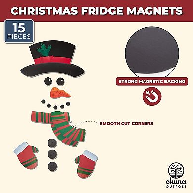 Okuna Outpost Build Your Own Snowman Refrigerator Magnets, (15 Pieces)
