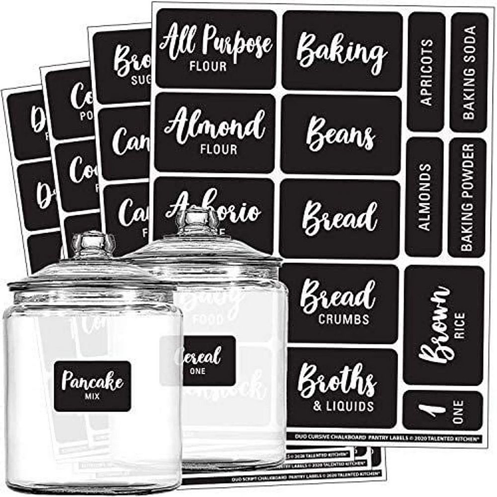 128 PCS Chalkboard Label Sticker for Pantry Storage Bins Organizer Jar ...
