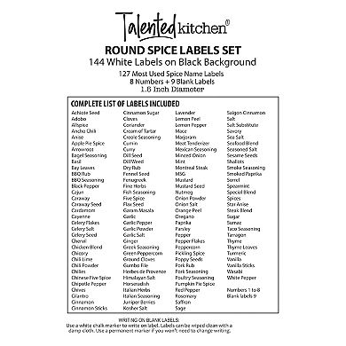 144 Round 1.5" Spice Jar Labels Preprinted, Chalkboard Seasoning Spice ...