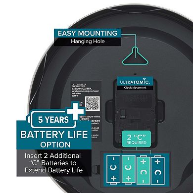 La Crosse Technology 14-in. UltrAtomic Stainless Steel Clock