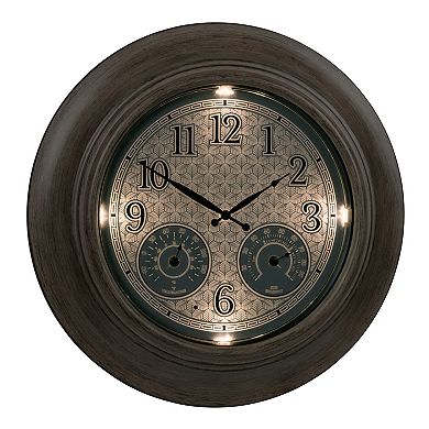 La Crosse Technology 21-in. Indoor / Outdoor Brown Metal Quartz Clock ...