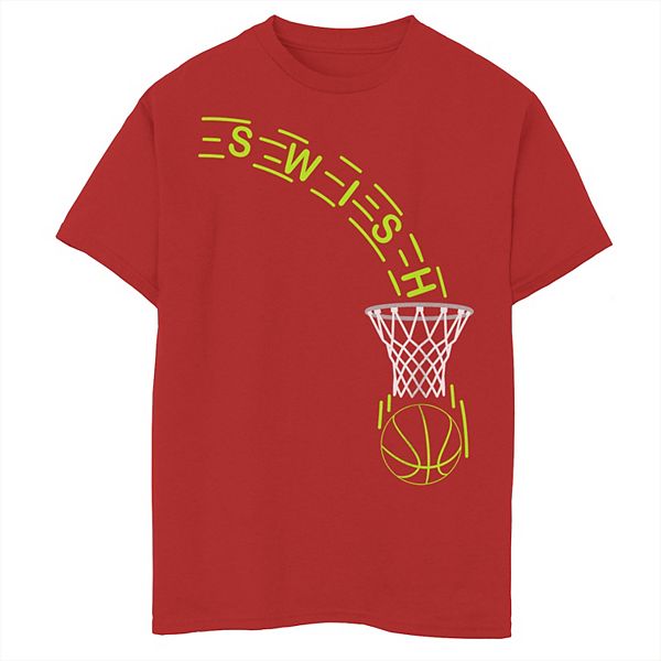 Boys 8-20 Basketball Swish Shot Neon Sign Tee