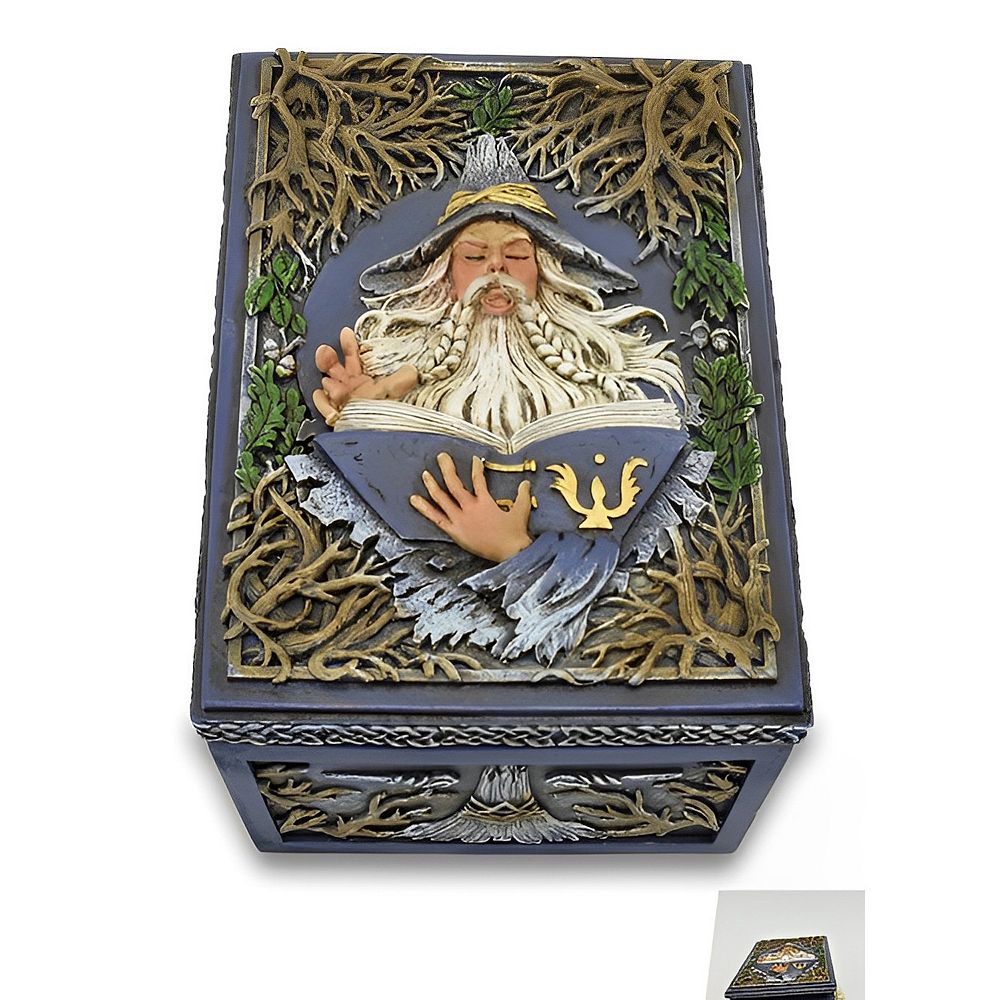 FC Design 5"W Purple Wizard Trinket Box Statue Fantasy Decoration ...