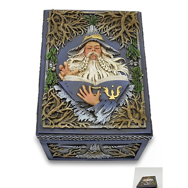 FC Design 5"W Purple Wizard Trinket Box Statue Fantasy Decoration ...
