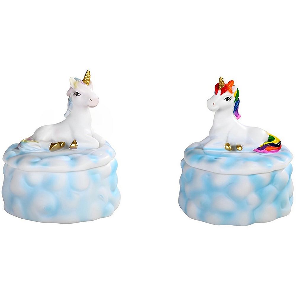 FC Design 3.5"H Lucite Rainbow Mane Unicorn Trinket Box 2 pc Set Home ...
