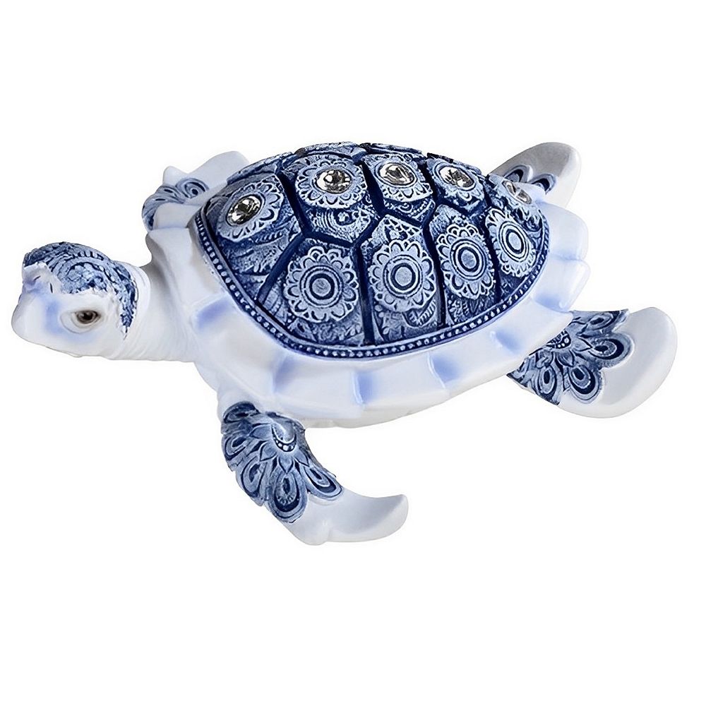 FC Design 6"W Blue and White Sea Turtle Statue Marine Life Decoration ...