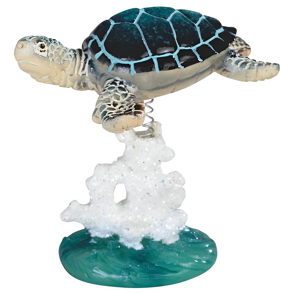 FC Design 3.5"H Blue Sea Turtle on Coral Statue Marine Life Decoration ...