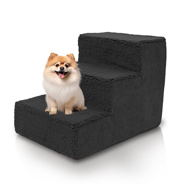 Precious Tails High Density Foam Sherpa 3 Steps Pet Stairs
