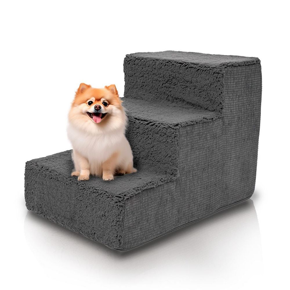 Precious Tails High Density Foam Sherpa 3 Steps Pet Stairs