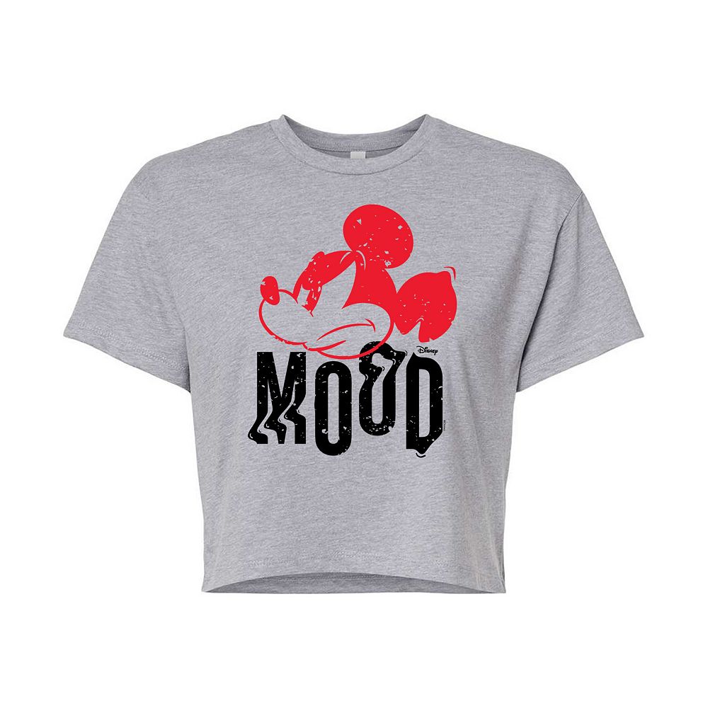 Disney's Mickey Mouse & Friends Juniors' Mickey Mood Cropped Graphic Tee