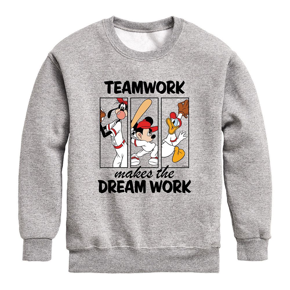 Disney's Mickey Mouse Boys 8-20 Baseball Team Work Crew Fleece Sweatshirt