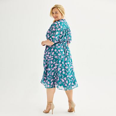 Plus Size DRAPER JAMES RSVP™ Wrap Midi Dress