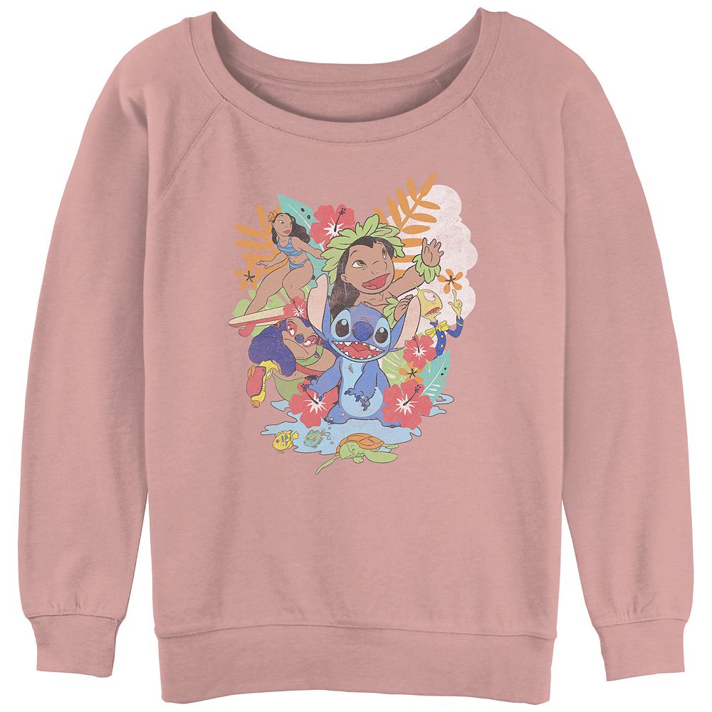 Disney's Juniors' Lilo & Stitch Characters Group Stacked Slouchy Terry