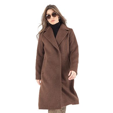 Women's Nine West Belted Wrap Faux Wool Coat