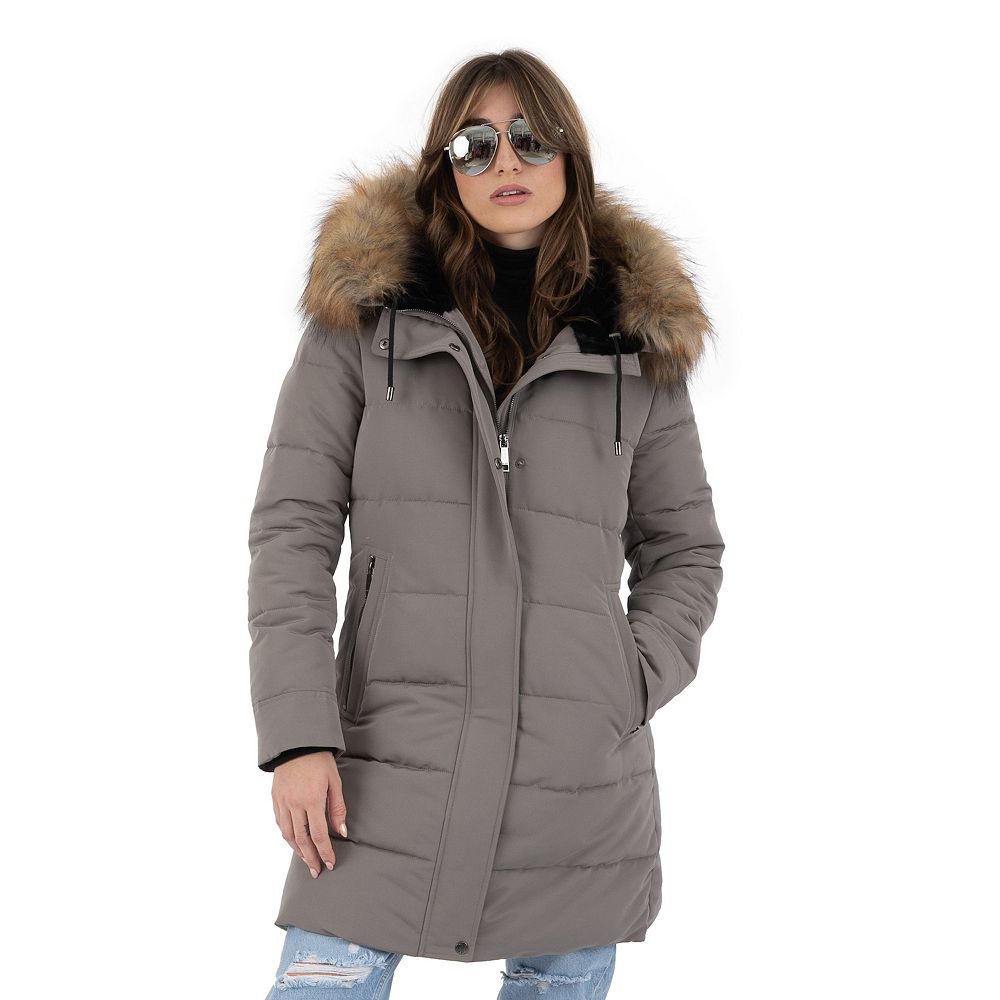 Women's Nine West Heavyweight Faux-Down Puffer Parka