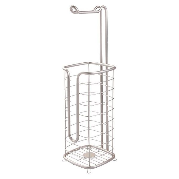 Mdesign Metal Free Standing Bathroom 3 Roll Toilet Paper Holder Storage