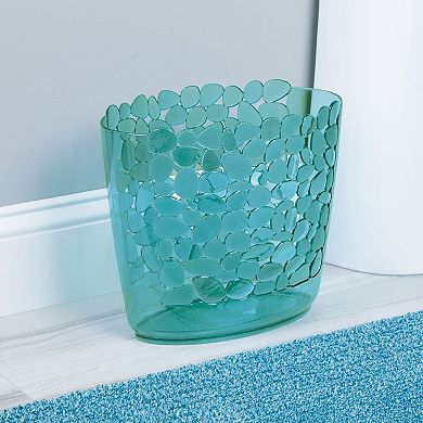 mDesign Plastic Slim Oval 2 Gallon Pebble Trash Can Wastebasket Bin