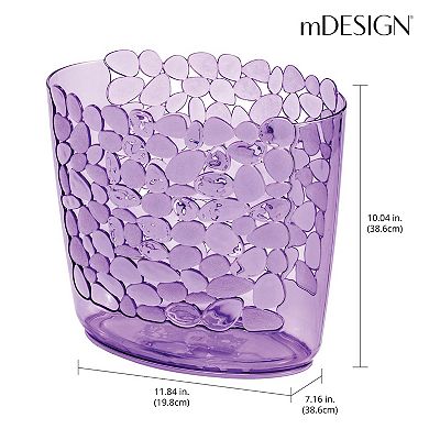 mDesign Plastic Slim Oval 2 Gallon Pebble Trash Can Wastebasket Bin