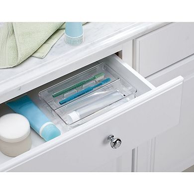 mDesign Plastic Toothbrush Holder, Bathroom Drawer Storage Organizer ...