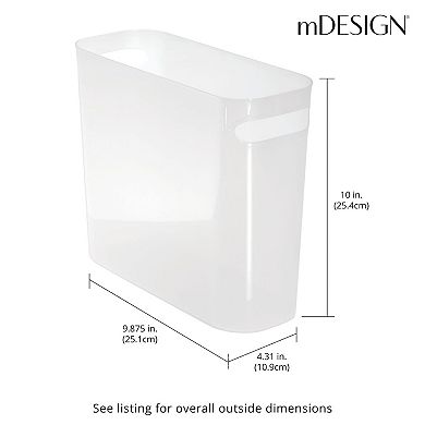 mDesign Plastic Small 1.5 Gal/5.7 Liter Trash Can, Built-In Handles ...
