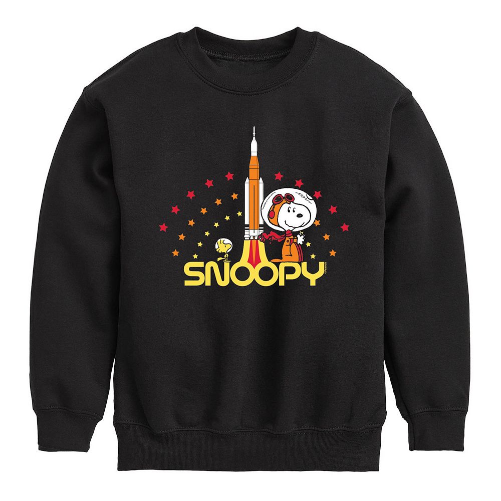Boys 8-20 Peanuts Space Rocket Crew Fleece Sweatshirt
