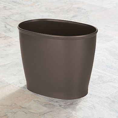 mDesign Plastic 2.25 Gallon Trash Garbage Wastebasket Can, 2 Pack, Dark ...
