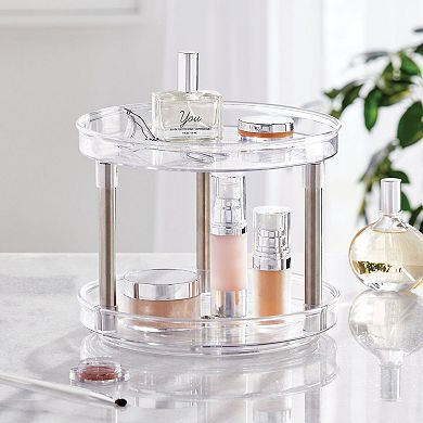 mDesign Spinning 2-Tier Lazy Susan Turntable Storage Tower for Bathroom ...