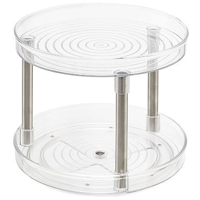 mDesign Spinning 2-Tier Lazy Susan Turntable Storage Tower for Bathroom ...