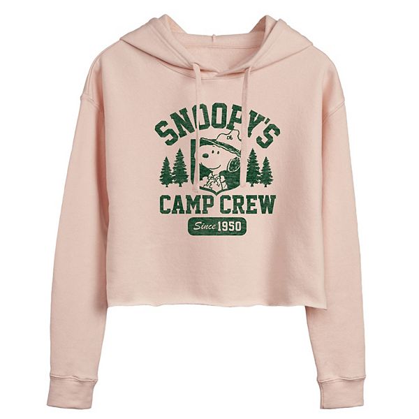 Juniors' Peanuts Snoopy Camp Crew Cropped Hoodie