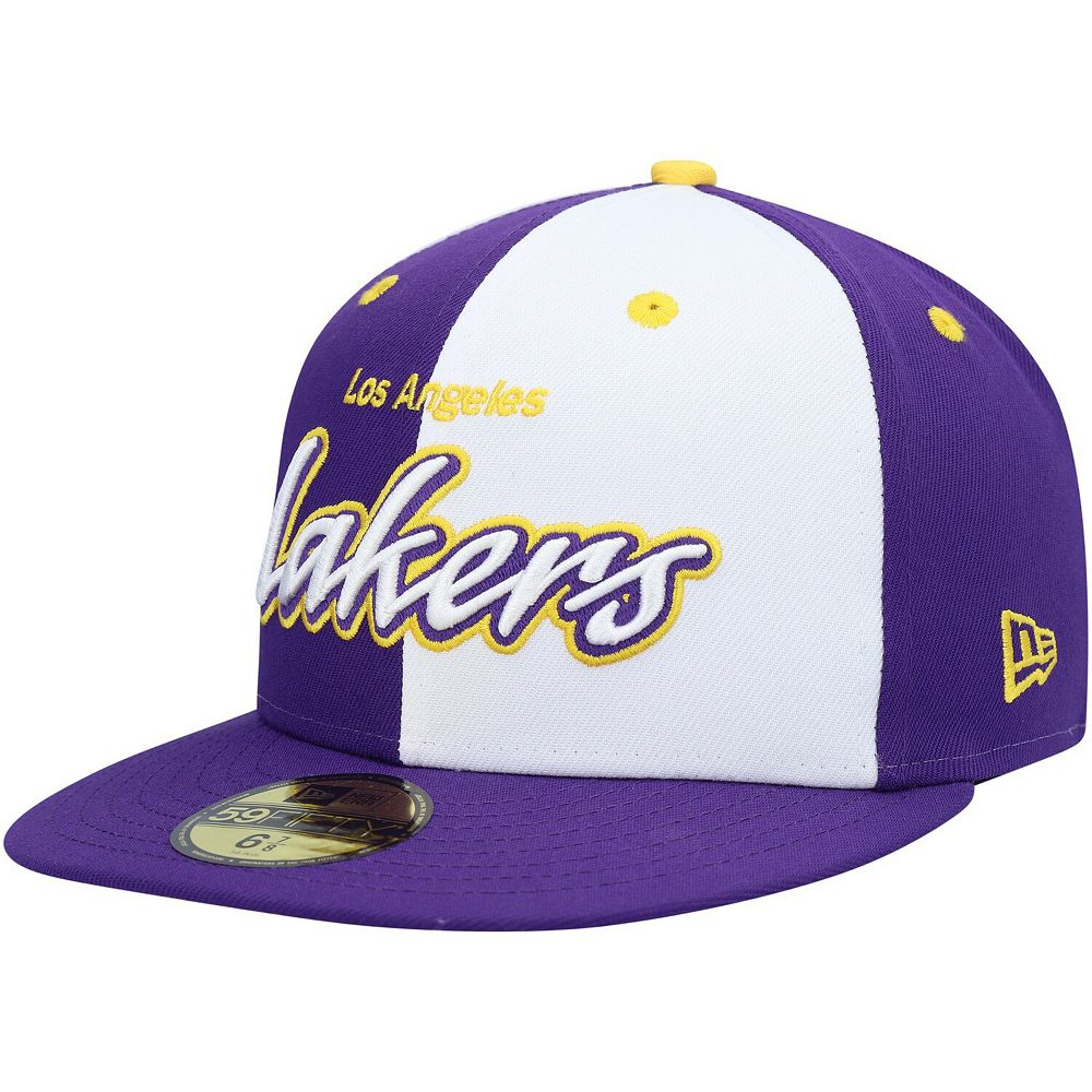 Men's New Era Purple/White Los Angeles Lakers Script Pinwheel 59FIFTY ...