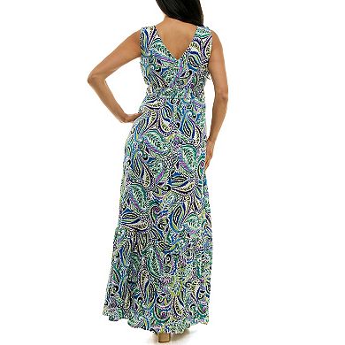 Women's Nina Leonard V-Neck Maxi Dress