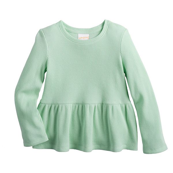 Baby & Toddler Girl Jumping Beans® Thermal Long Sleeve Peplum Tee