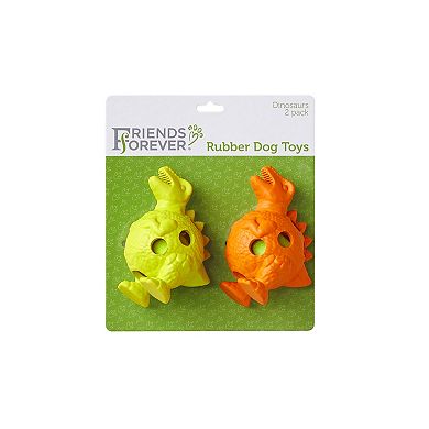 Friends Forever Rubber Dinosaur Chew Dog Toys 2-piece Set
