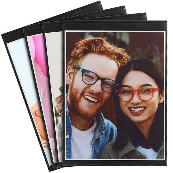 Black Magnetic Picture Frame for Photos, Art, Schedules (8.5 x 11 in, 4 ...