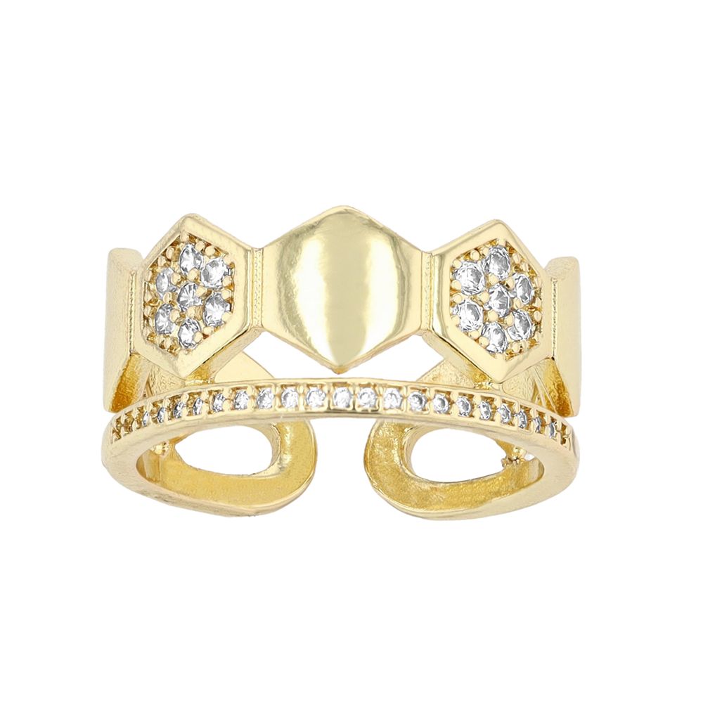 Pannee By Panacea Gold Tone Geometric Ring