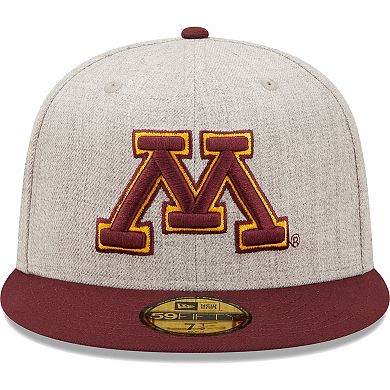 Men's New Era Heather Gray/Maroon Minnesota Golden Gophers Patch ...