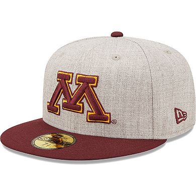 Men's New Era Heather Gray/Maroon Minnesota Golden Gophers Patch ...